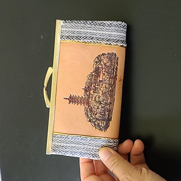 Bags | Vintage 8s Asian Leather Clutch Wallet Snake Skin Trimmed | Poshmark